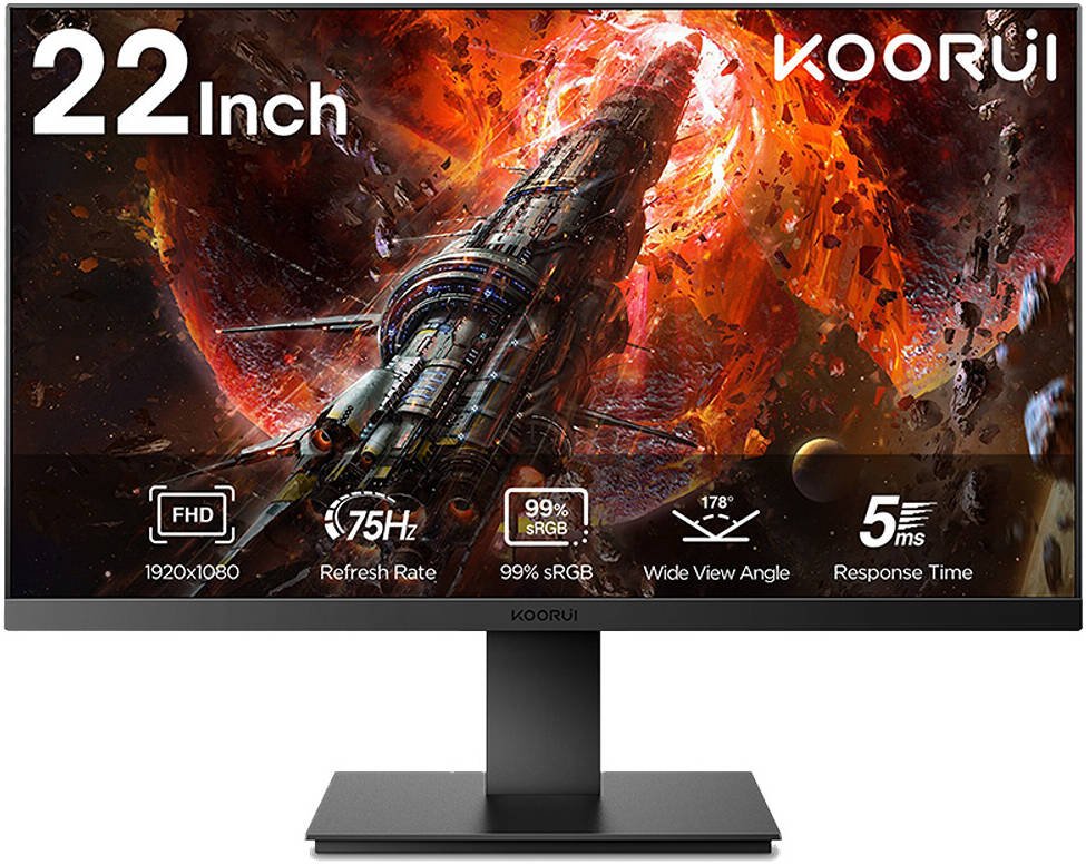 KOORUI 22 Inch Business Monitor 75Hz FHD – Eye Care & Reliable ...